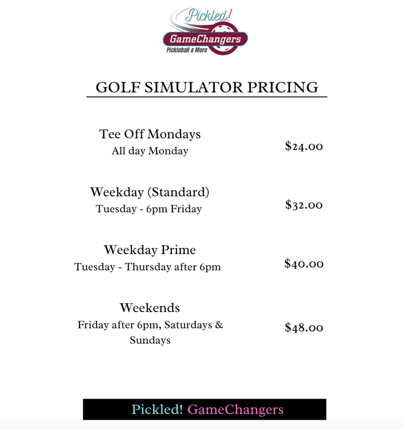 GameChangers Golf Sims - U Got Pickled! | Pickleball in Wheaton ...
